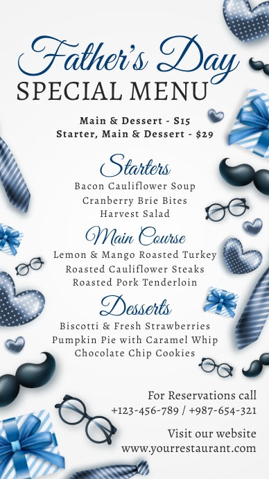 Father's Day Menu Template | PosterMyWall
