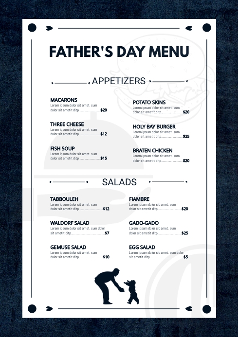 Father's day menu Template | PosterMyWall