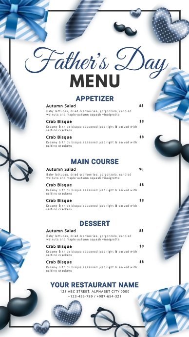 Copy of Father's Day Menu | PosterMyWall