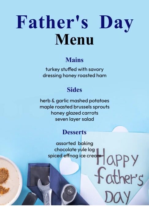 Father's Day Menu Template | PosterMyWall