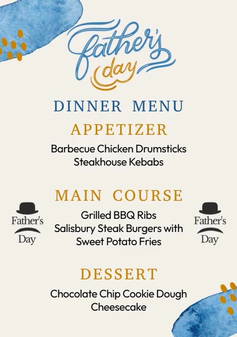 Father's Day Menu Template | PosterMyWall