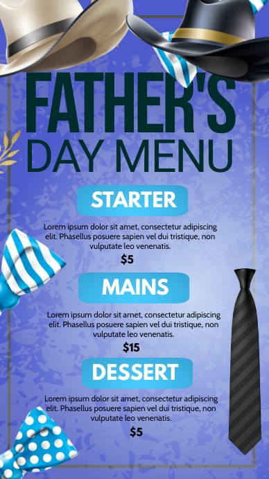 father's day menu Template | PosterMyWall