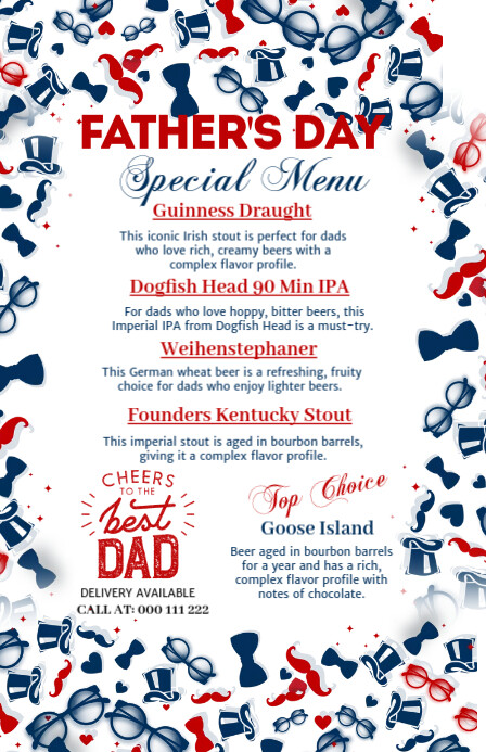 Copy of FATHER'S DAY MENU | PosterMyWall