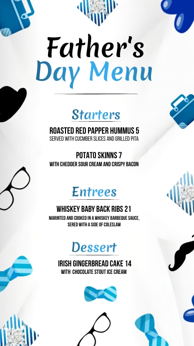 Father's day menu poster Template | PosterMyWall
