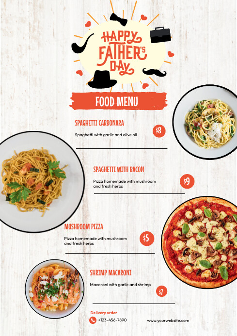 Father's Day Menu Template | PosterMyWall