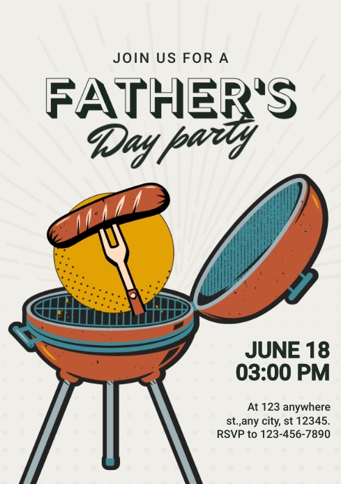 Father's Day Party A4 Template | PosterMyWall