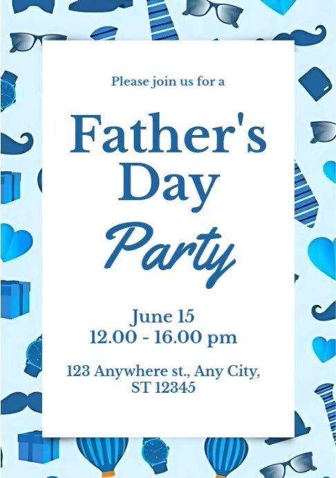 Father's Day Party Invitation Template | PosterMyWall