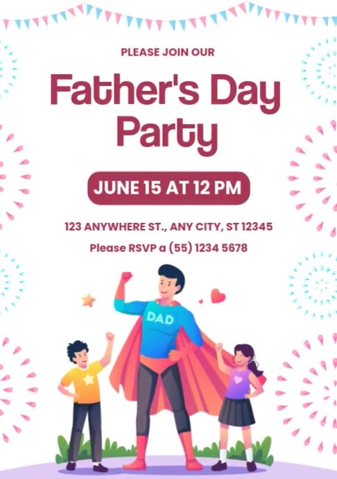 Father's Day Party Invitation Template | PosterMyWall