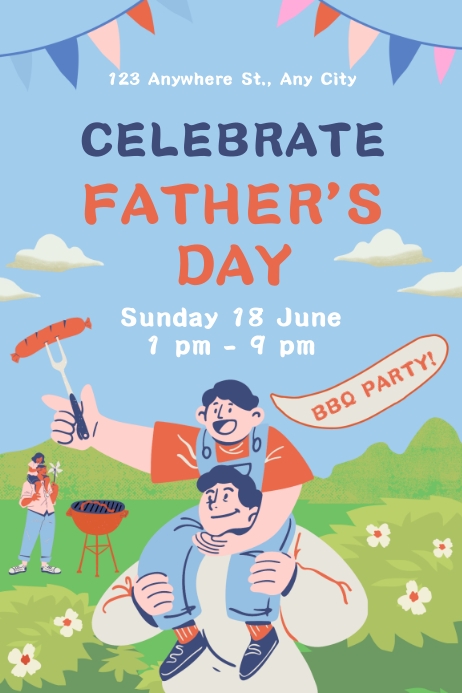 Father's Day Party Poster Template | PosterMyWall