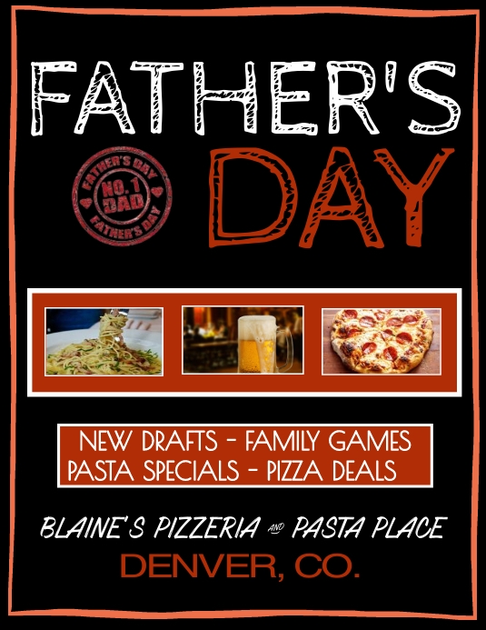 FATHER'S DAY PIZZA FLYER Template | PosterMyWall