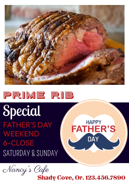 father's day prime rib special flyer Template | PosterMyWall