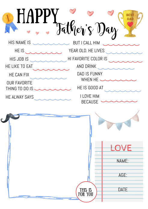 Father's Day Questionnaire Template | PosterMyWall