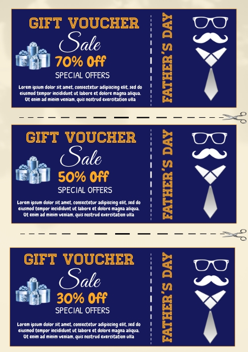 Copy of Father's day sale gift voucher a4 (2) | PosterMyWall