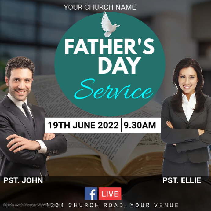 Father's Day Sunday Church event Template | PosterMyWall