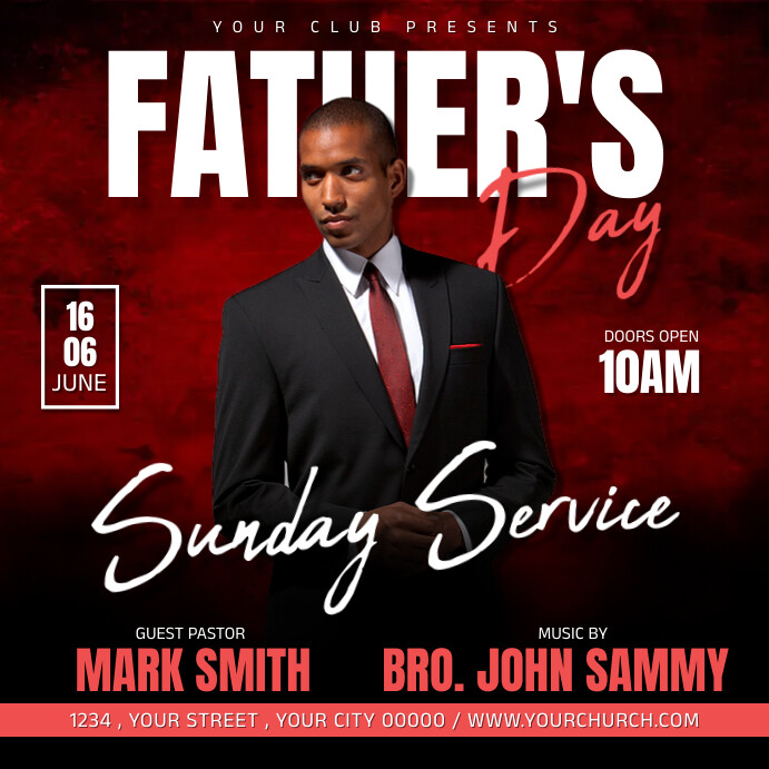 Father's Day Sunday Service Template | PosterMyWall