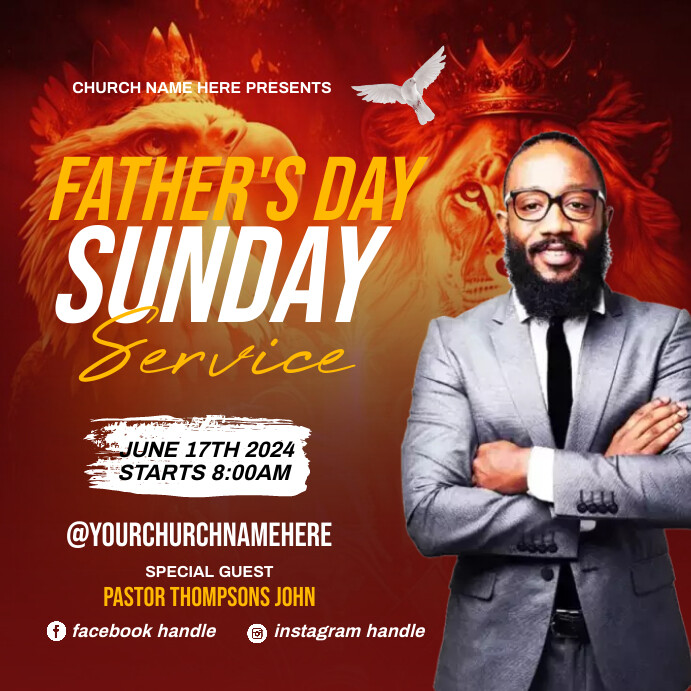Father's Day Sunday service Template | PosterMyWall