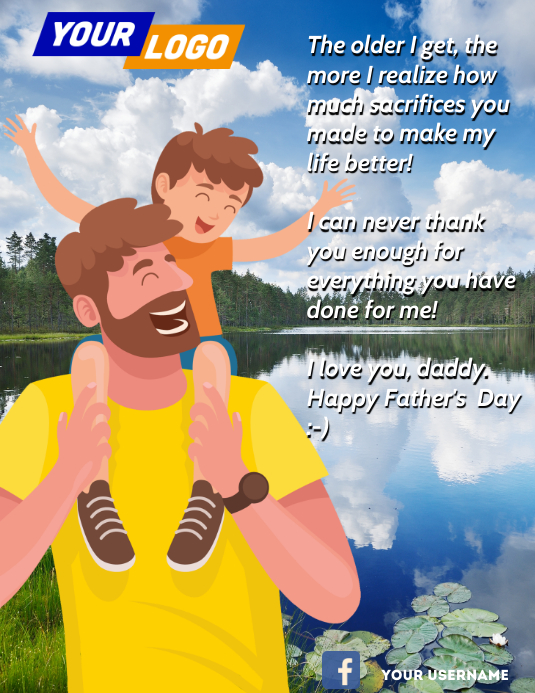 Plantilla de Father's day Thank you Template | PosterMyWall