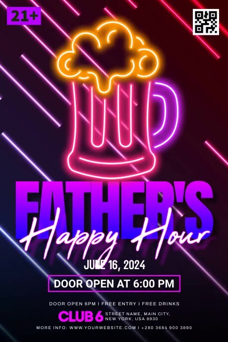 Father's Happy Hour Party Template | PosterMyWall