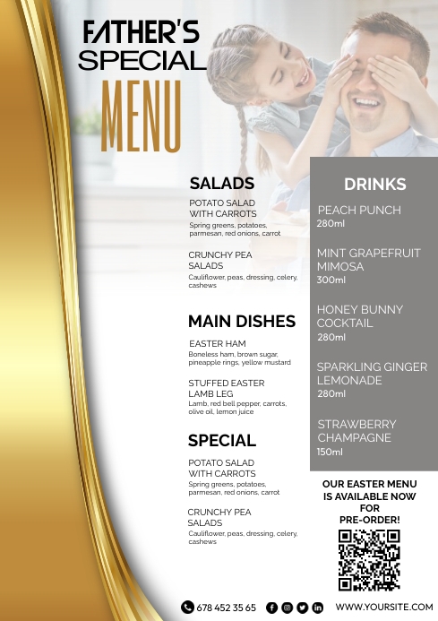 Father's special menu template | PosterMyWall