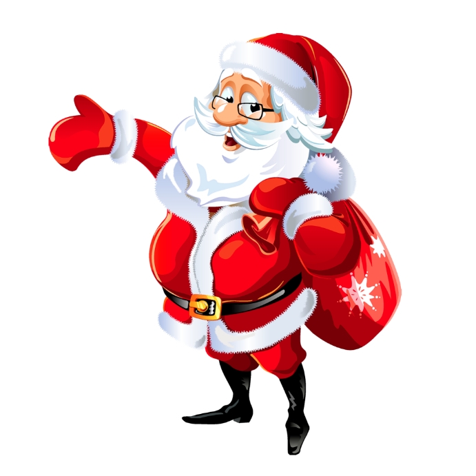 Father Christmas with gift design template | PosterMyWall