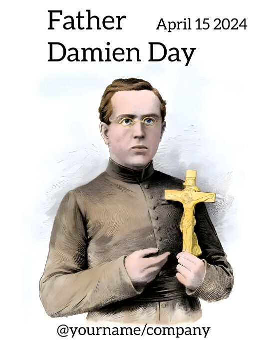 Father Damien Day Flyer Template | PosterMyWall