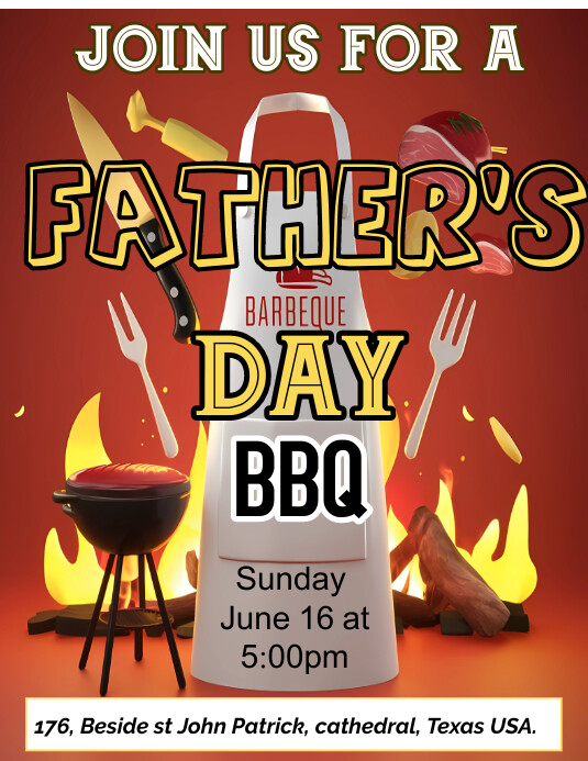 Father day barbeque flyer Template | PosterMyWall