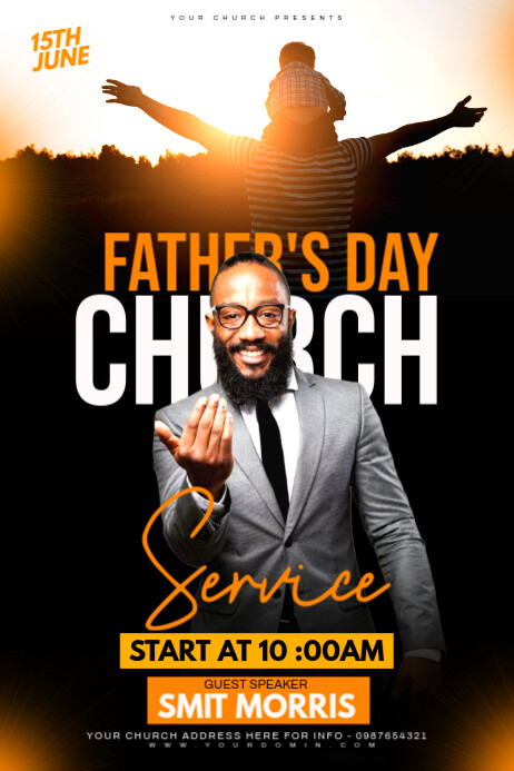 Father Day church service Template | PosterMyWall