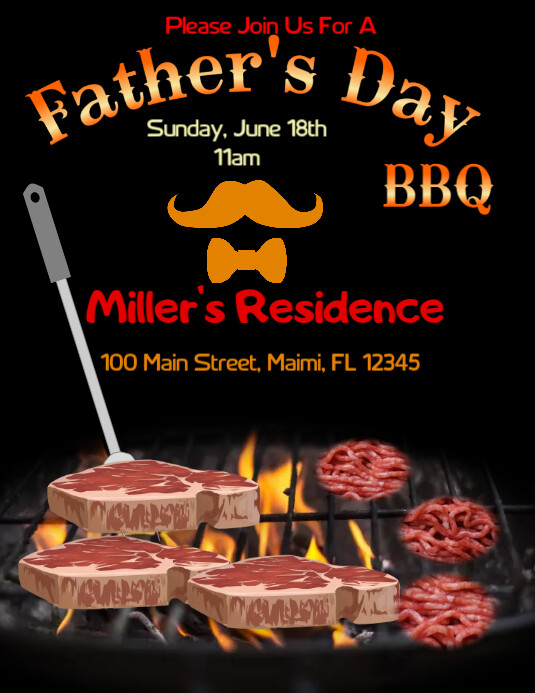 Fathers Day BBQ Template | PosterMyWall