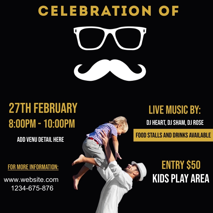 fathers day celebration invitation (1) Template | PosterMyWall