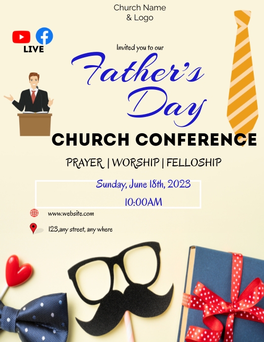fathers day church conference invitation (1) Template | PosterMyWall