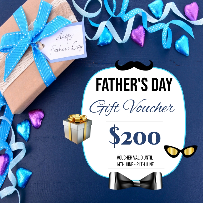 Plantilla de fathers day gift voucher,fathers day sale ad | PosterMyWall