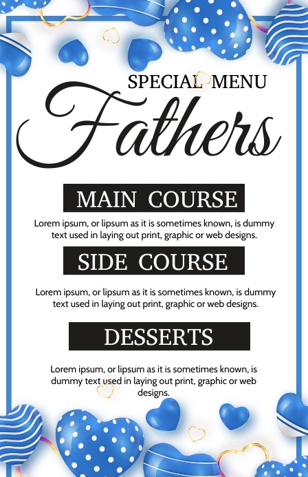 Copy of fathers day menu | PosterMyWall