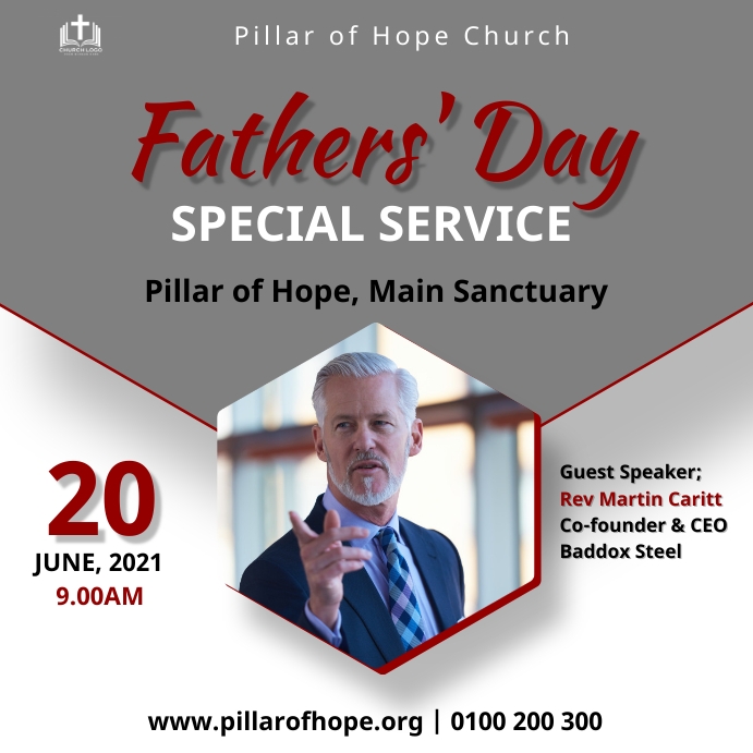 Copy of Fathers day service | PosterMyWall