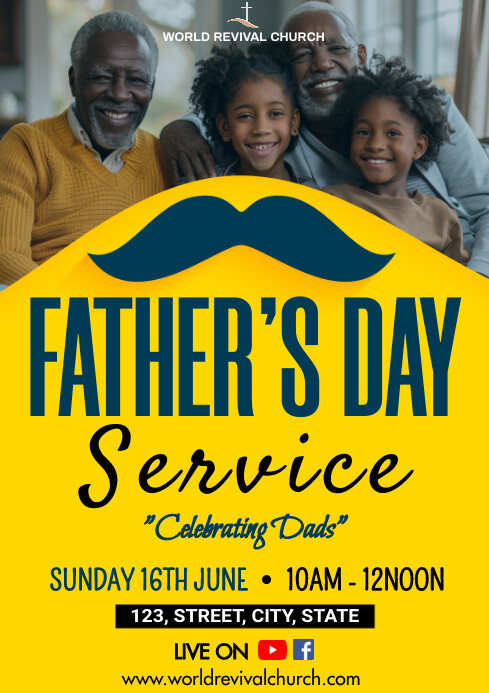 Copy of Fathers day service | PosterMyWall