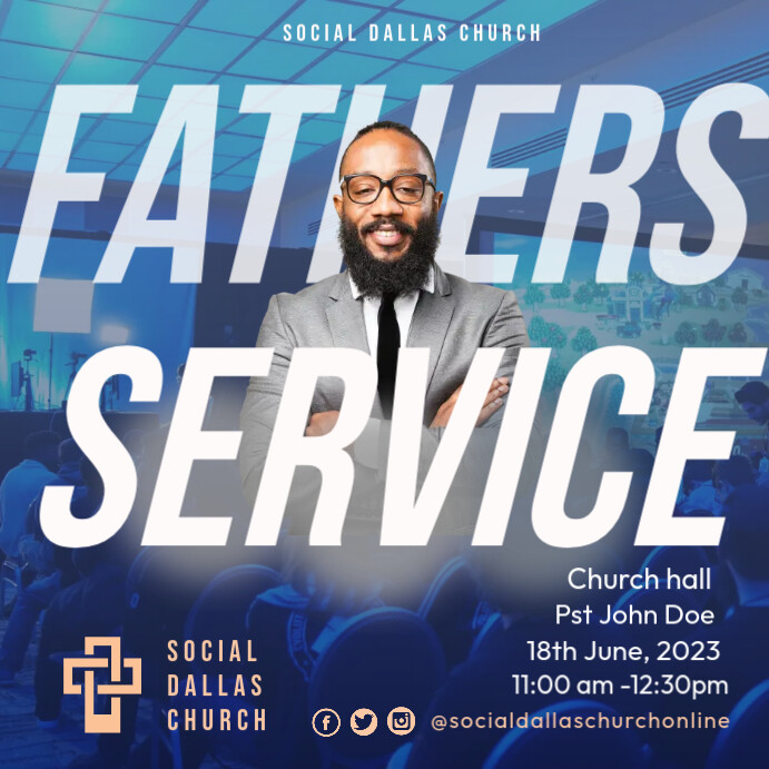 Plantilla de FATHERS SERVICE | PosterMyWall