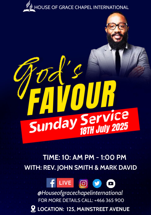 favour sunday service flyer template | PosterMyWall