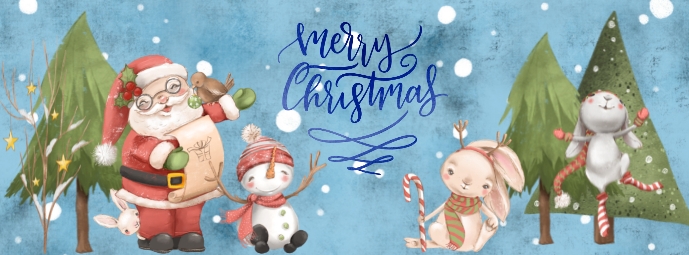 FB Cover Photo Christmas Santa and Friends Template | PosterMyWall
