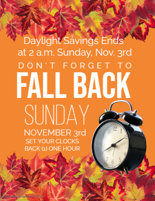 fall back sunday | PosterMyWall