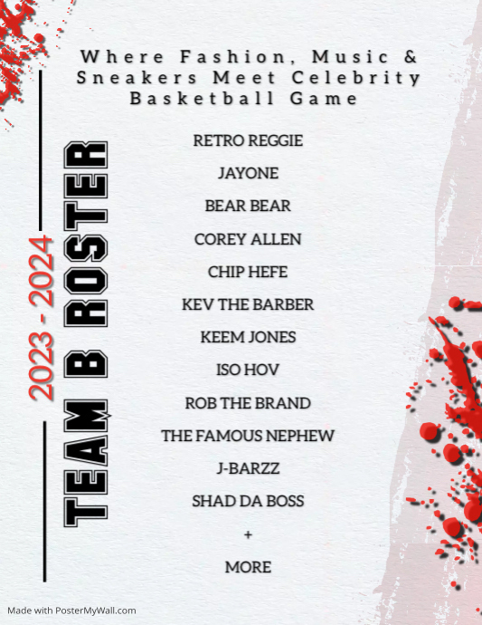 Basketball Roster | PosterMyWall