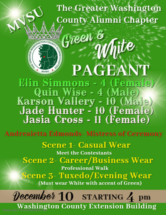 MVSU Pageant Contestant | PosterMyWall