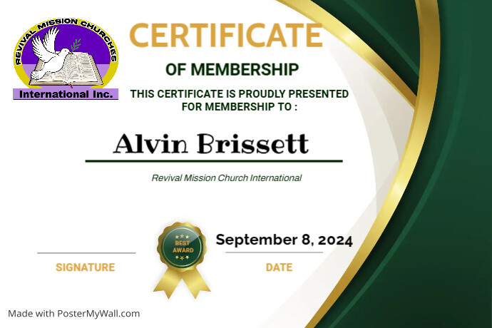 CERTIFICATE OF MEMBERSHIP | PosterMyWall