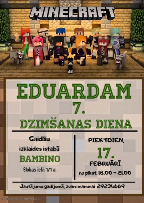 Minecraft Birthday Invitation 3 | PosterMyWall