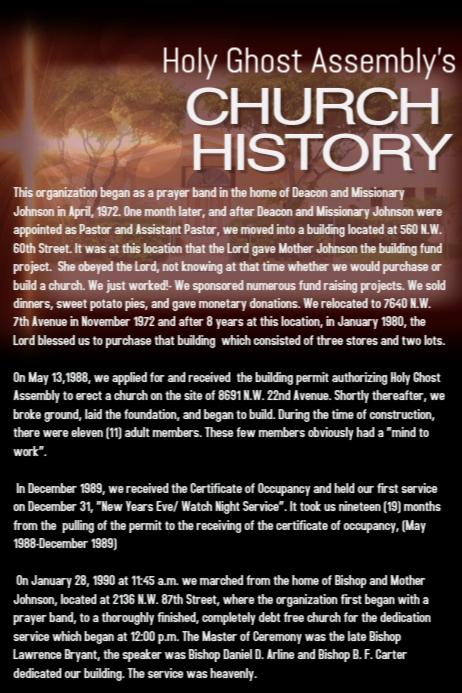 Copy of church HISTORY | PosterMyWall