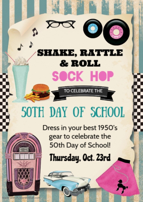 1950's birthday party invitation | PosterMyWall