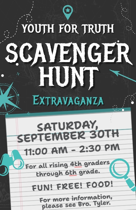 Black scavenger hunt design | PosterMyWall