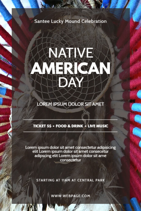 Native American Day Flyer Design Template | PosterMyWall