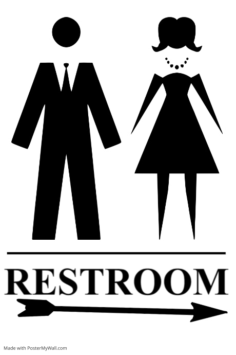 Restroom Here Door Sign WC Template | PosterMyWall