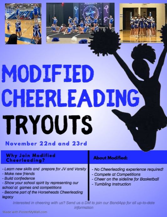 Copy of Cheerleader Tryouts Flyer Template | PosterMyWall