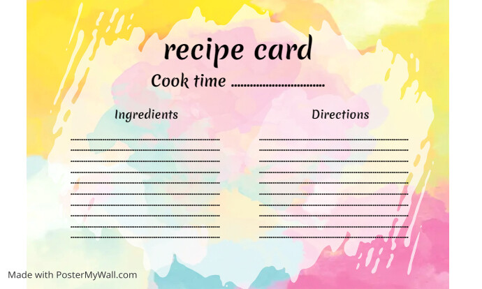 Watercolour Recipe Card (1) | PosterMyWall