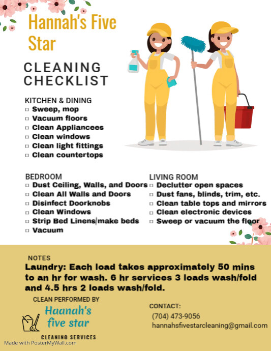 Yellow Spring Cleaning Checklist Flyer | PosterMyWall